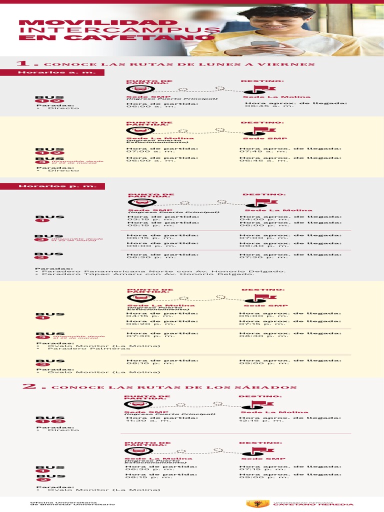 Horarios de Buses Intercampus Cayetano | PDF