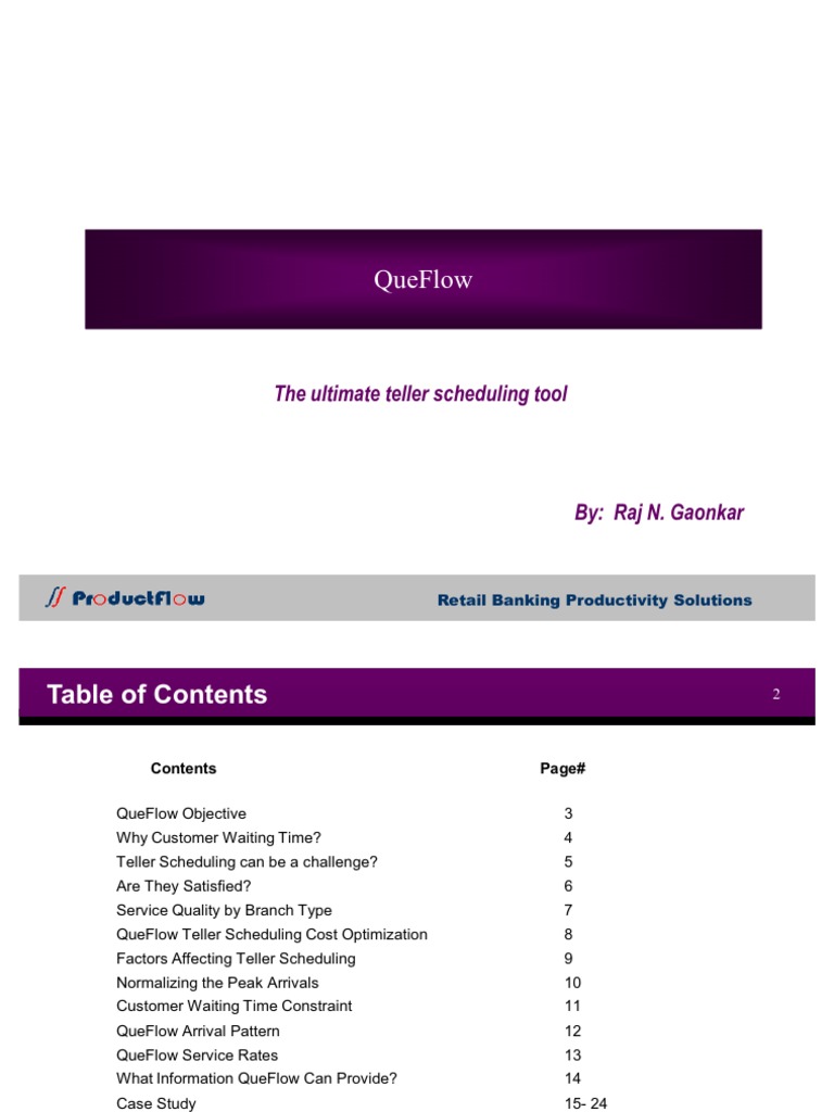 Teller Productivity Management Tools | PDF | Scheduling (Production ...