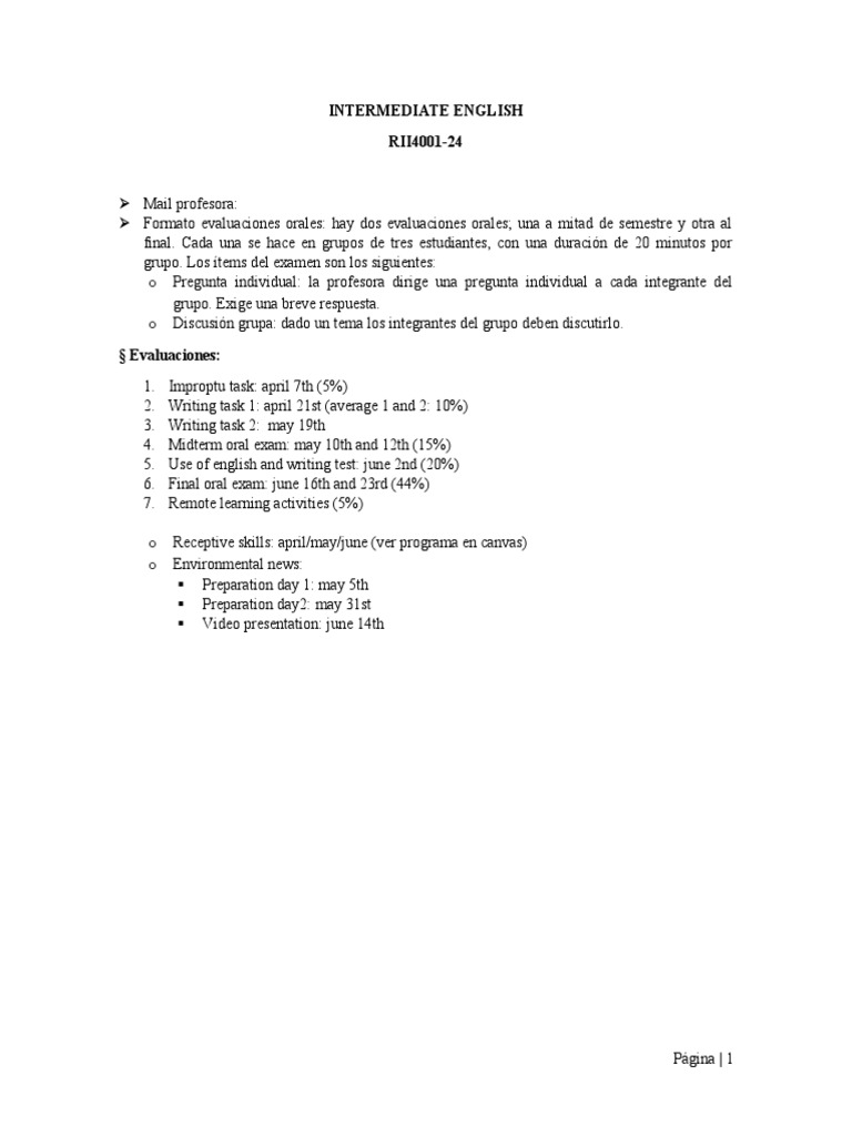 Clases Intermediate English | PDF