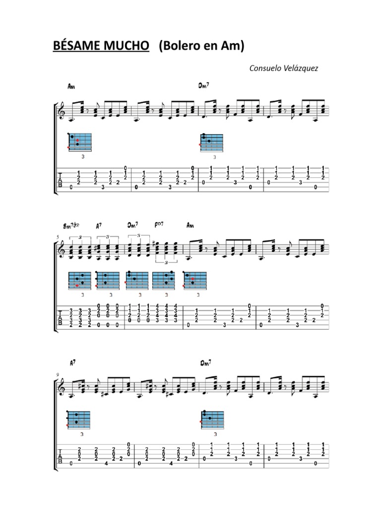 BÉSAME MUCHO (Tablatura) | PDF