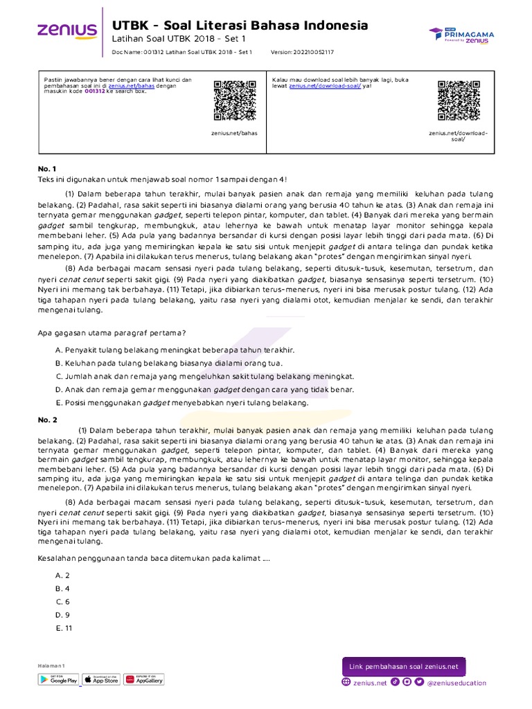 UTBK - Soal Literasi Bahasa Indonesia | PDF