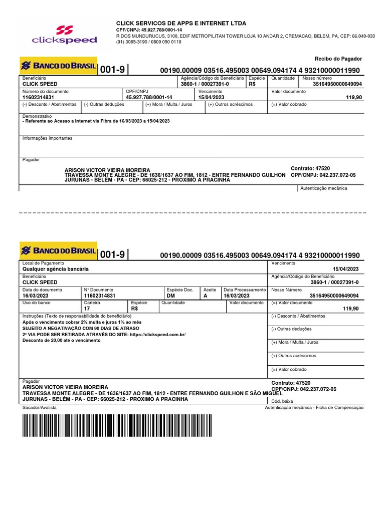 Boleto Internet | PDF