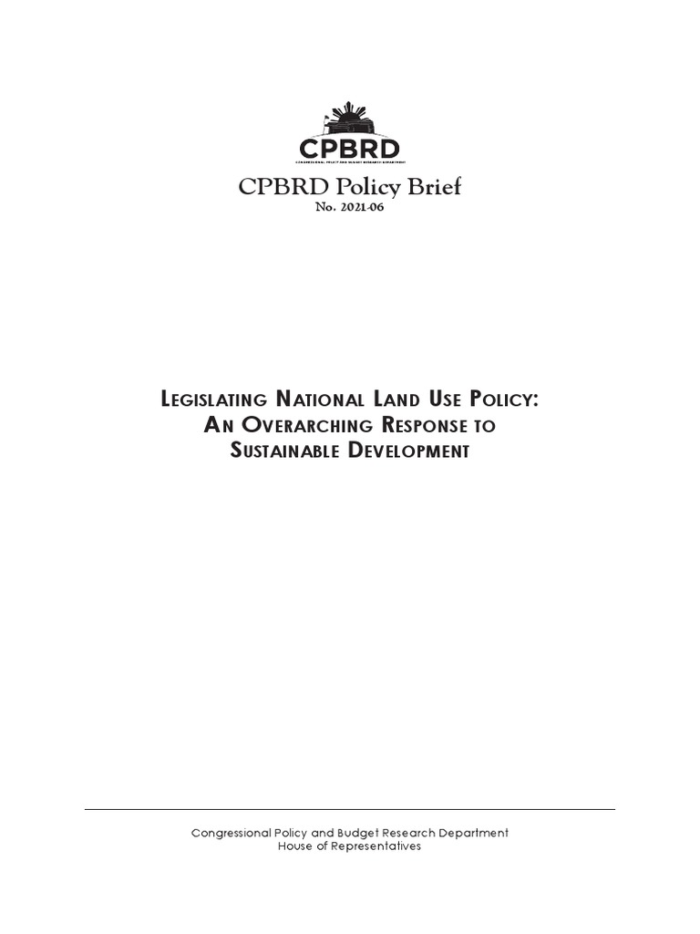 National Land Use Policy for PH Lawmakers | PDF | Sustainability | Risk
