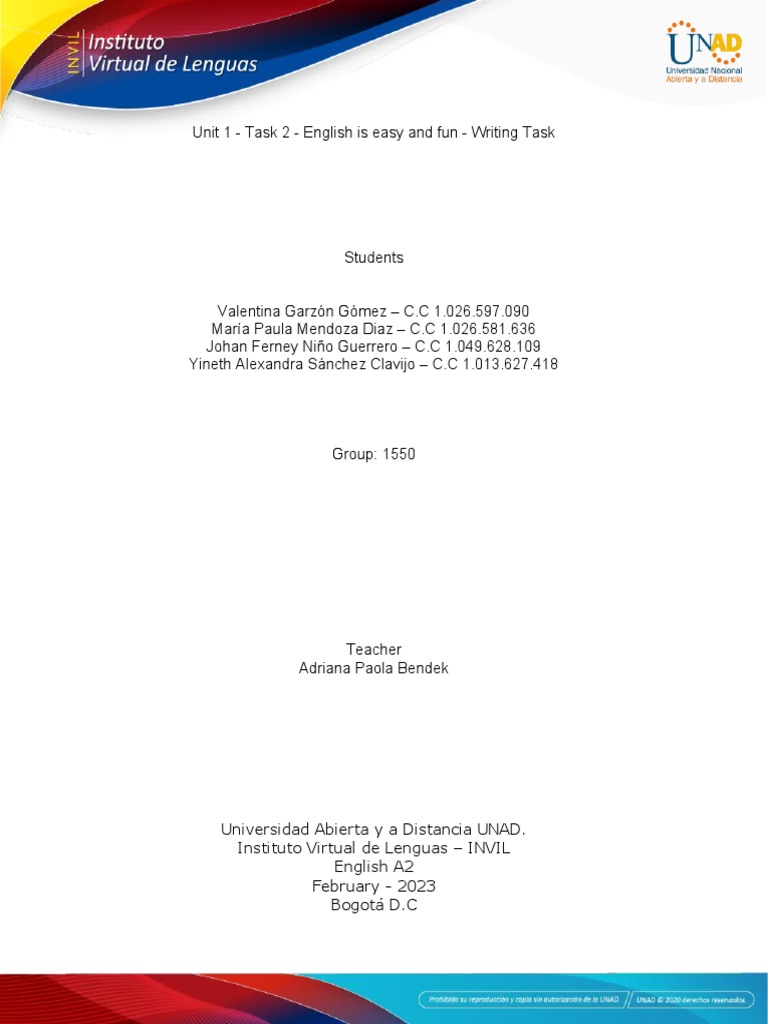 Anexo 1 - Task 2 - English Is Easy and Fun Writing Task 1550 | PDF | Career & Growth | Language ...