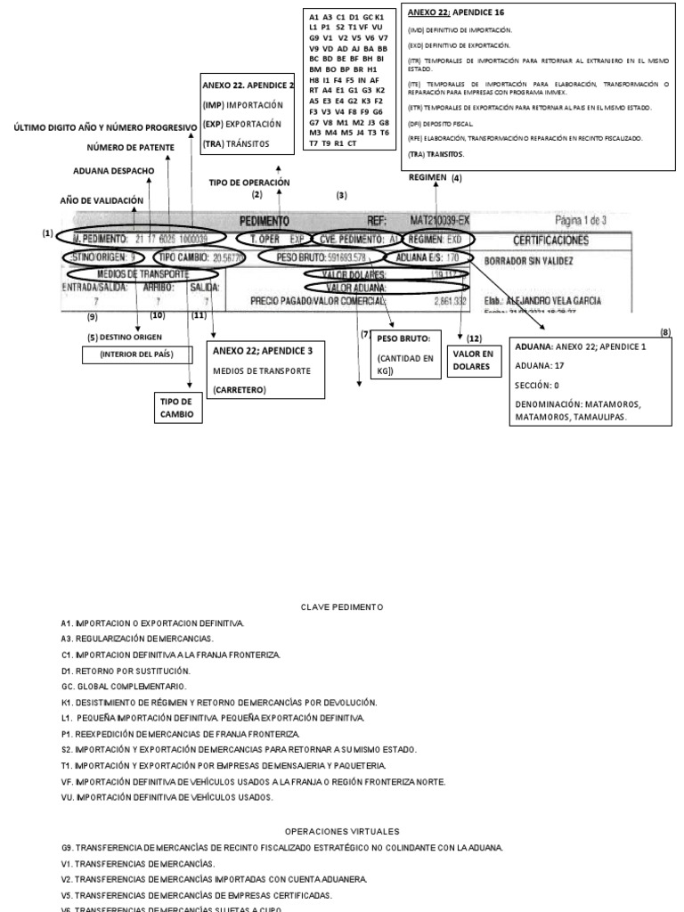 Claves y Tipos de Pedimentos Aduanales | PDF | Economias | Dinero