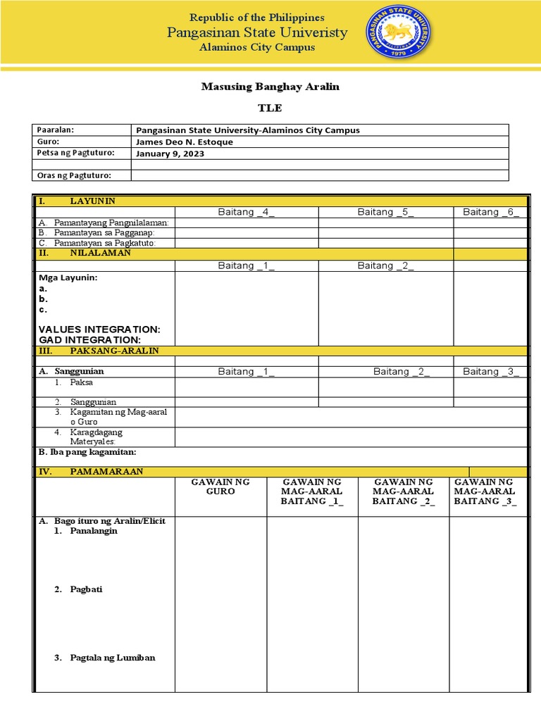 Masusing Banghay FILIPINO Multigrade | PDF