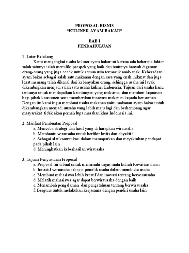 Proposal Bisnis - Lis Indra Yanti | PDF