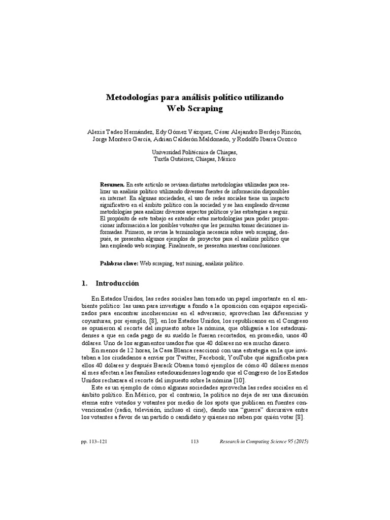 Análisis Político con Web Scraping | PDF | Red mundial | Internet y web
