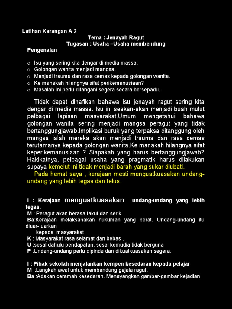 Karangan Ragut, Punc Dan Kesan | PDF