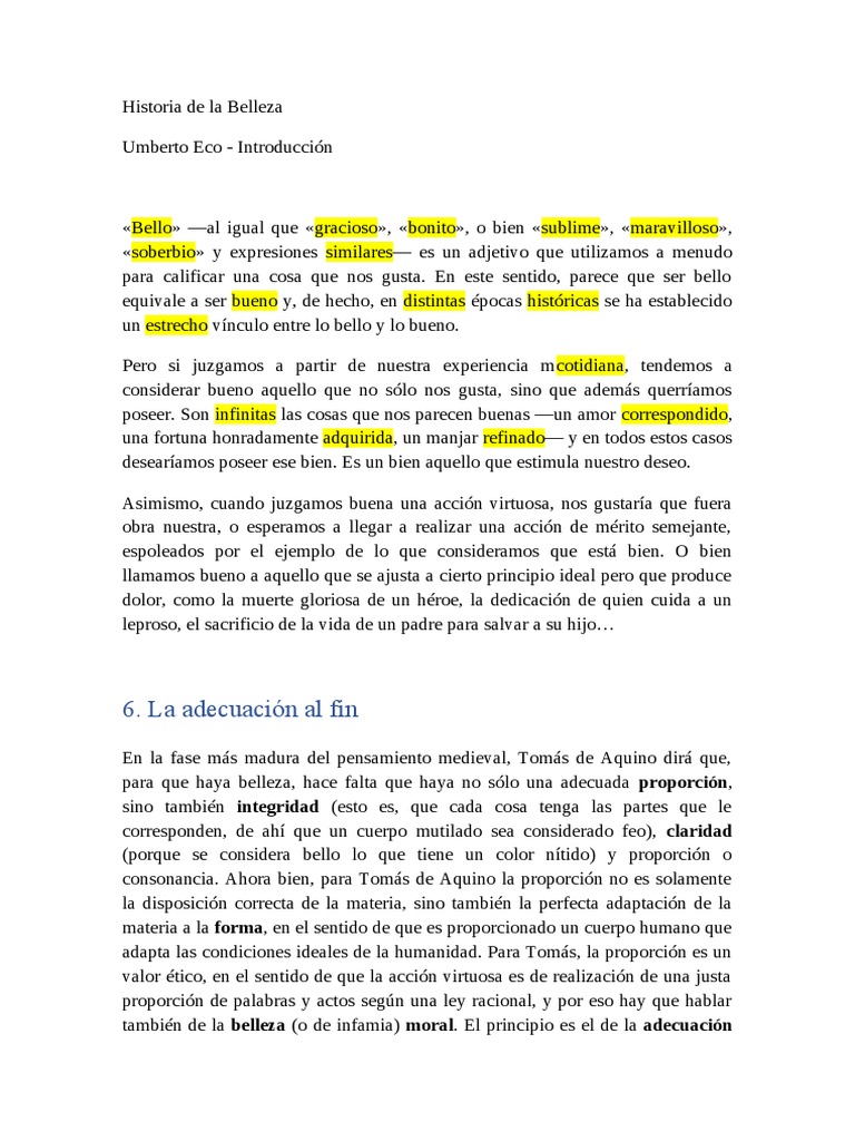 Paul - Lecturas - Historia de La Belleza - Introducción. | PDF ...