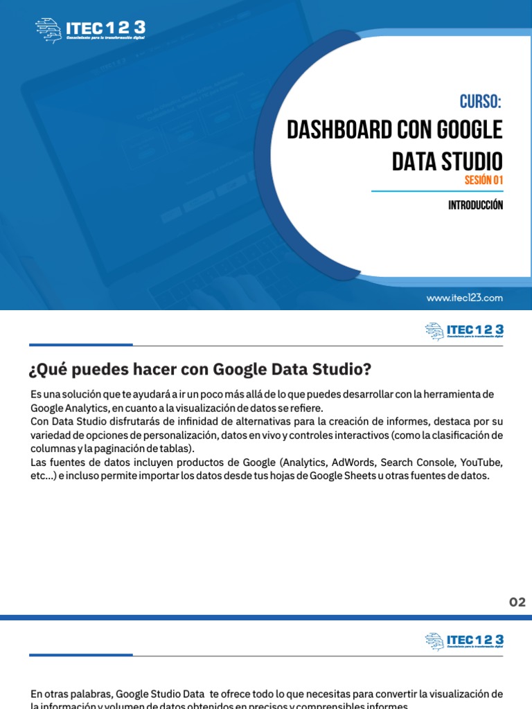 Dashboard Con Google Data Studio - Sesion 01 | PDF | Informática