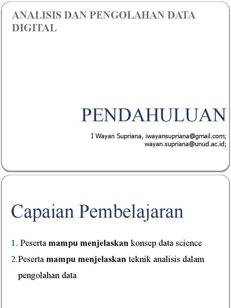 Pendahuluan (Pengantar Data Science) | PDF