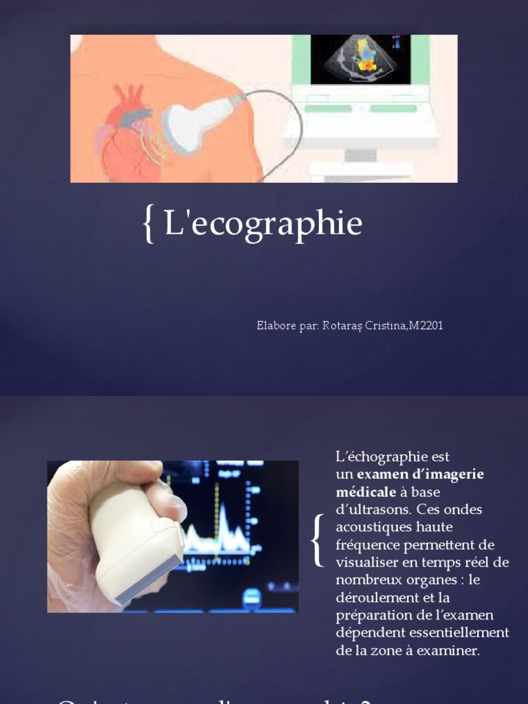 L'ecographie: Elabore Par: Rotaraș Cristina, M2201 | PDF | Échographie ...