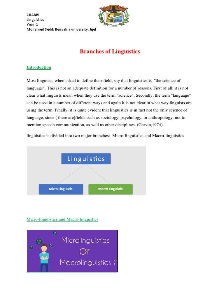2-Branches of Linguistics-Gs1-2-3-4-5-6 | PDF | Linguistics ...