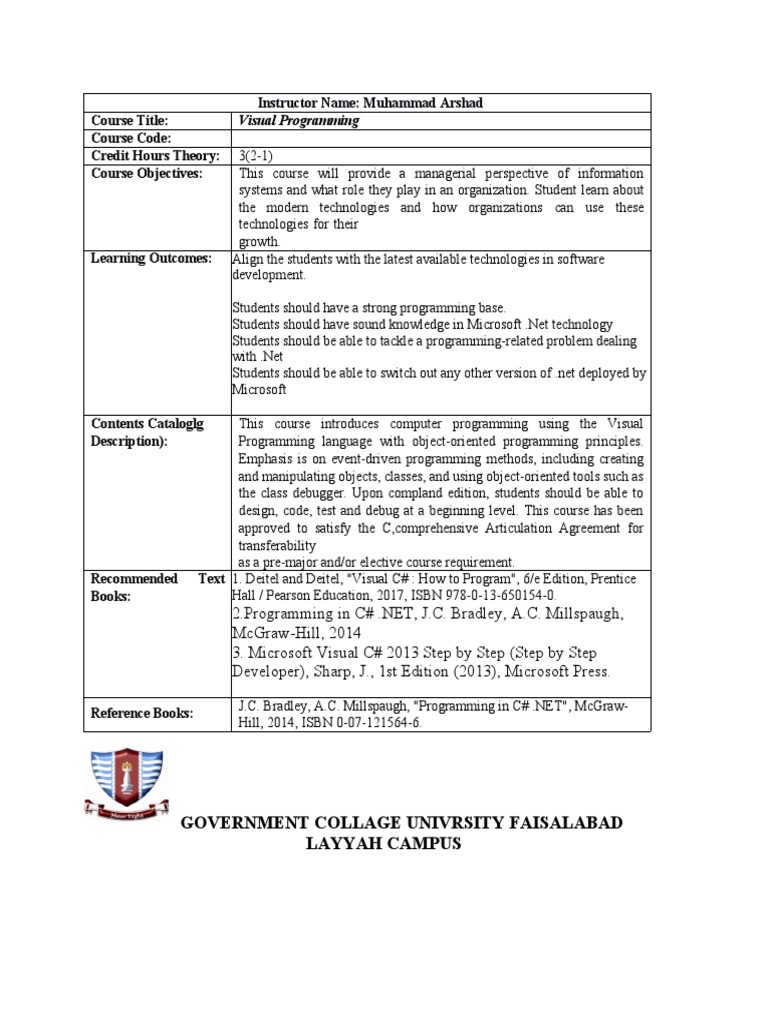 Visual-Programming - SEMESTER BREAKUP | Download Free PDF | World Wide ...