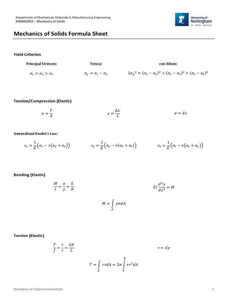 Mechanics of Solids | PDF | Stress (Mechanics) | Mechanical Engineering
