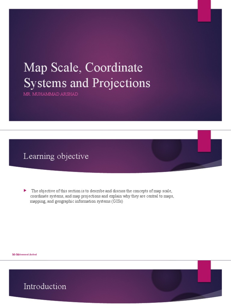Map Scale Coordinate Systems Projections Lecture 3 Pdf Latitude