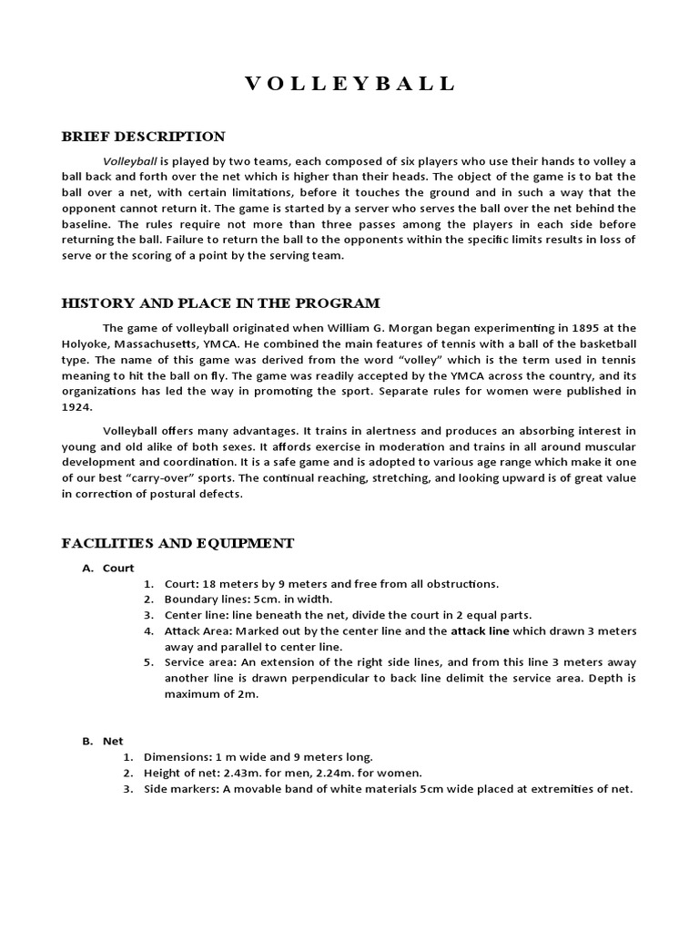 Volleyball Rules and Gameplay Overview | PDF | Volleyball | Referee