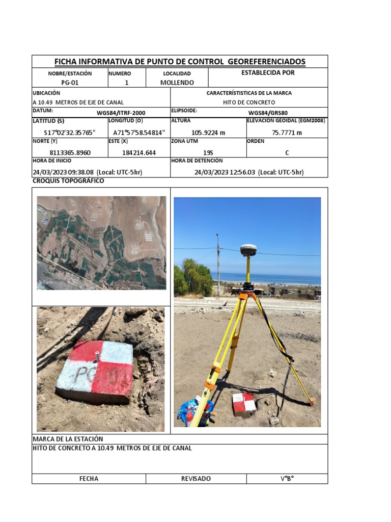 Ficha Informativa de Punto de Control Georeferenciados: Establecida Por | PDF