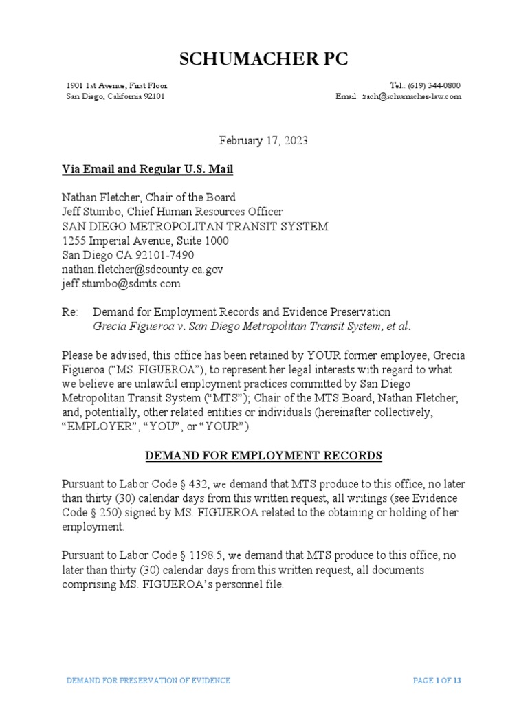 2023.02.17 Demand For EE Records and Lit. Hold MTS and NF | Download ...