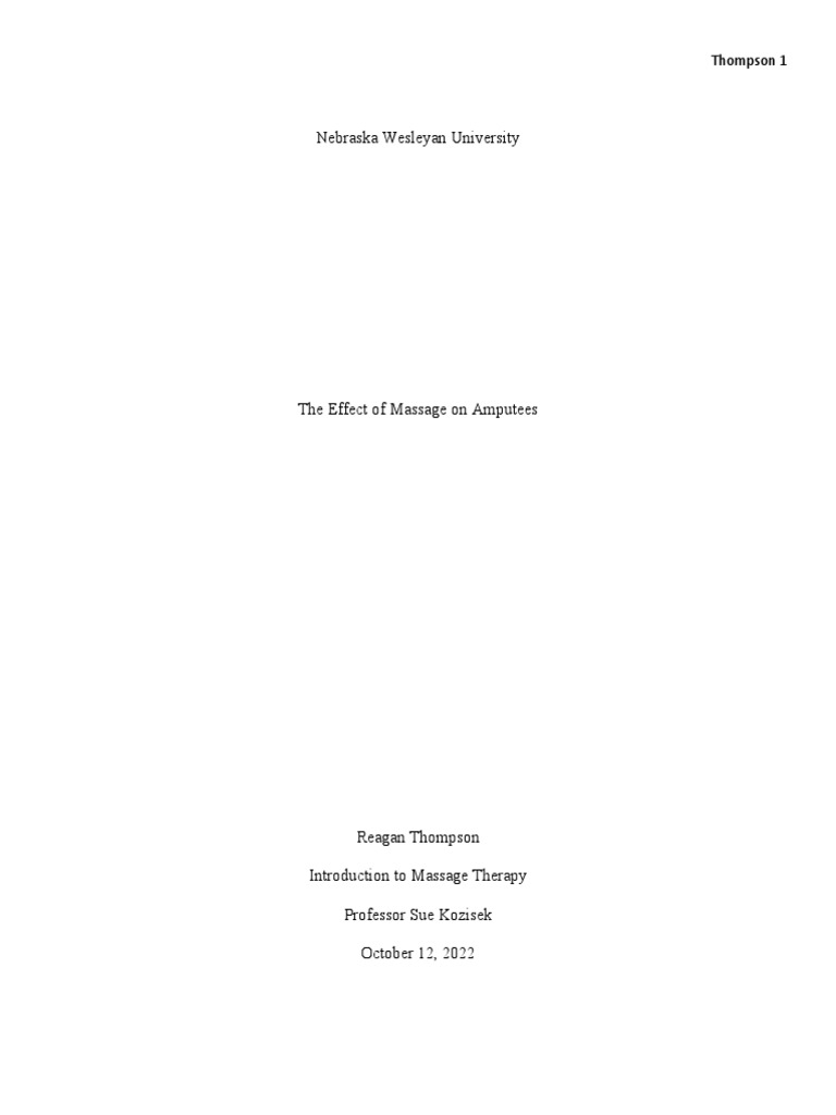 Massage Paper | Download Free PDF | Amputation | Prosthesis