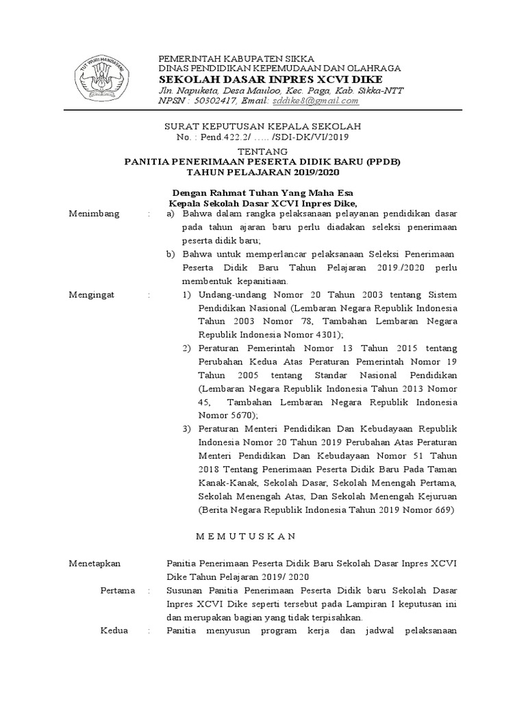 SK PPDB 2019 | PDF | Ilmu Sosial