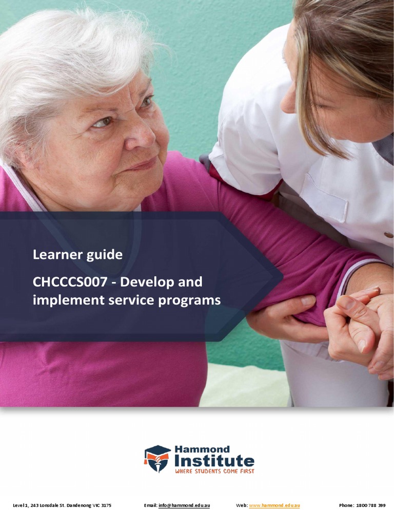Learner Guide CHCCCS007 - Develop and Implement Service Programs | PDF | Evaluation | Information