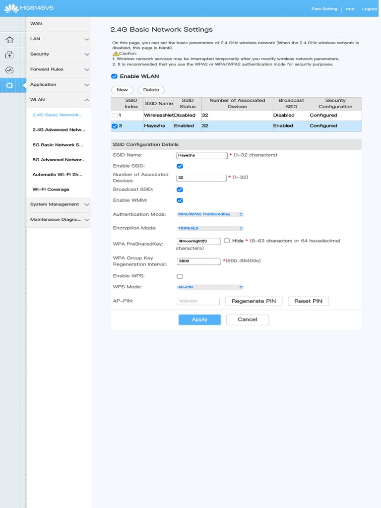 2.4G Basic Network Settings: Enable WLAN | Download Free PDF | Wireless ...