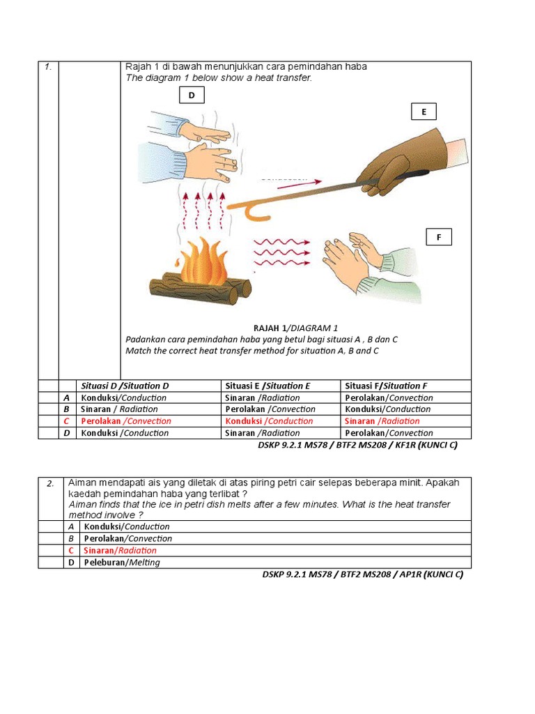 Konduksi /conduction Sinaran /radiation | PDF
