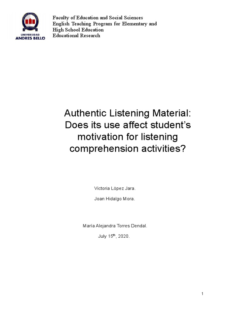 AUTHENTIC LISTENING MATERIAL.docx | PDF | Comunicación