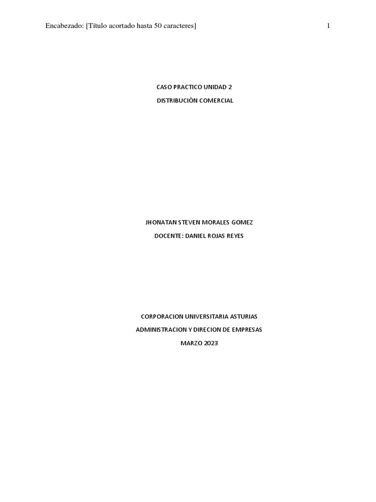 Caso Practico 2 Distribucion Comercial | PDF | Business | Economias