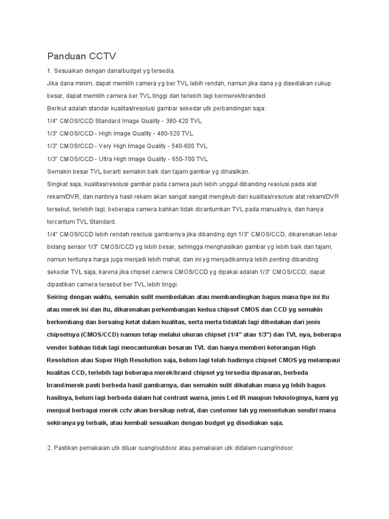 Panduan CCTV | PDF