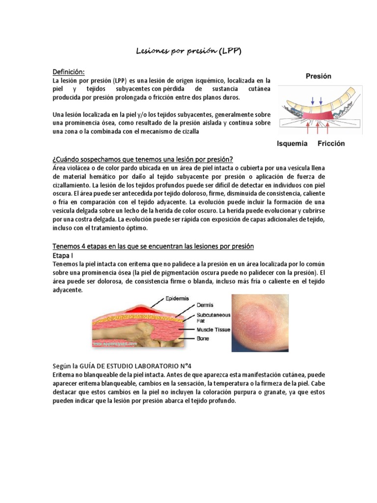 Definición:: Lesiones Por Presión (LPP) | PDF | Herida | Piel