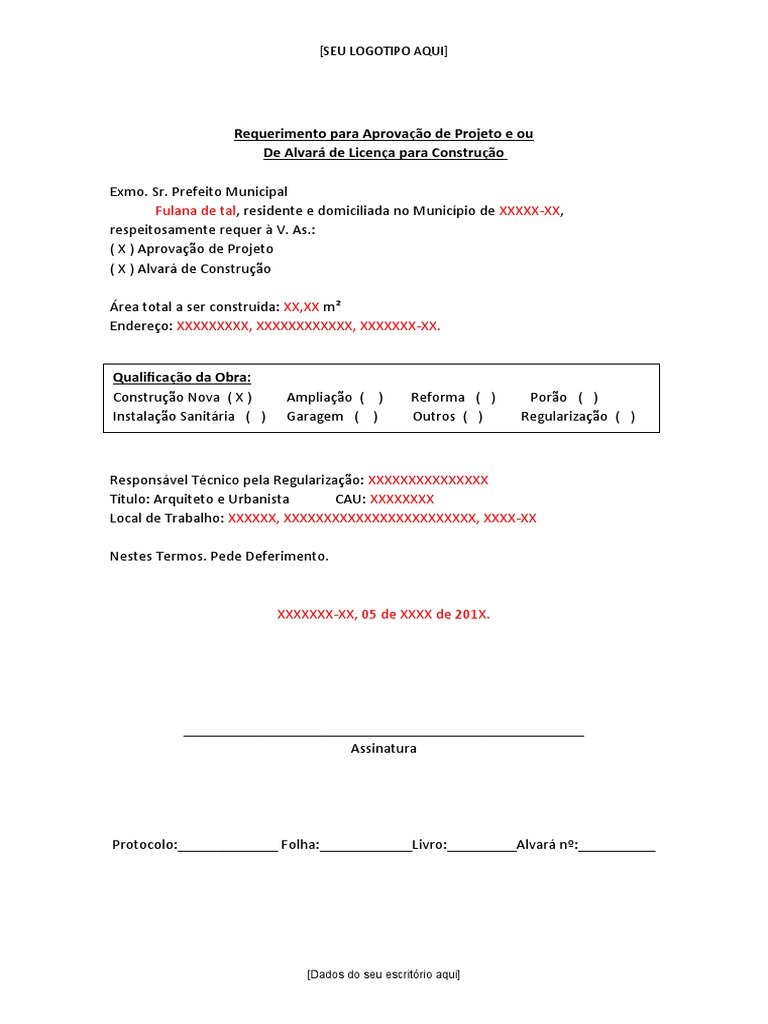 Modelo de Requerimento de Alvará | PDF