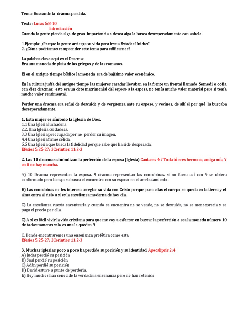 Buscando La Dracma Perdida | PDF