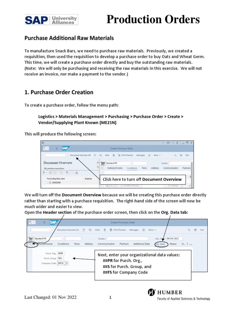 6 Production Order Processing HANA 2022-11 SCAP-105 | PDF | Icon ...
