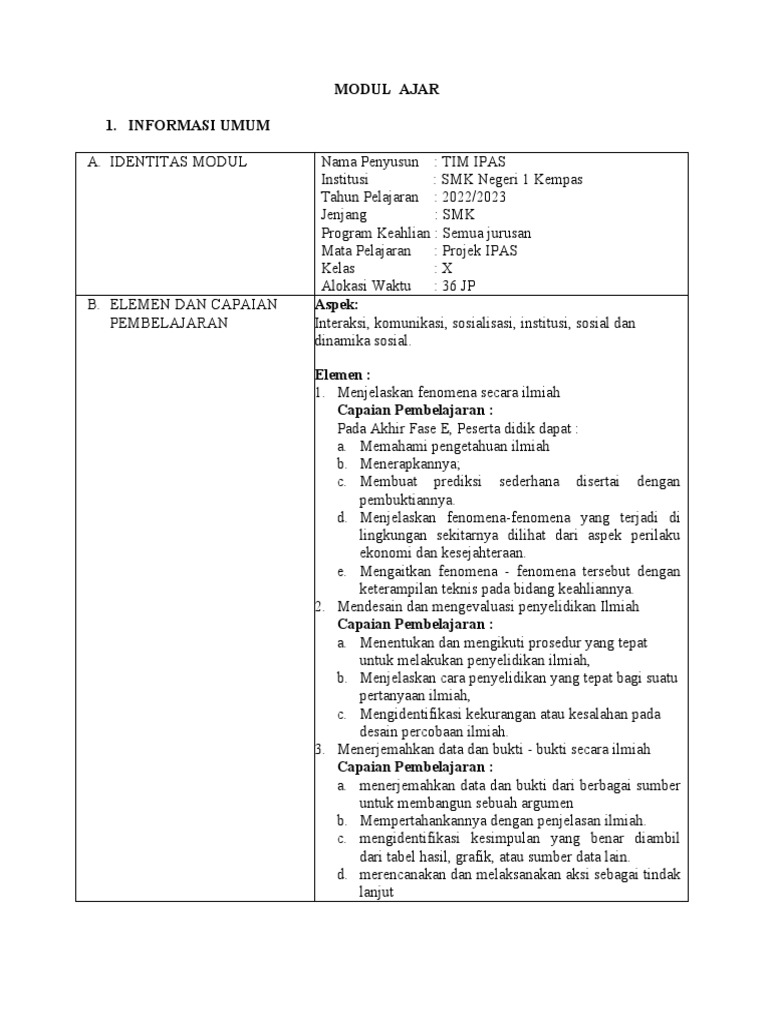 Modul Ajar Interaksi Sosial | PDF | Karier & Perkembangan