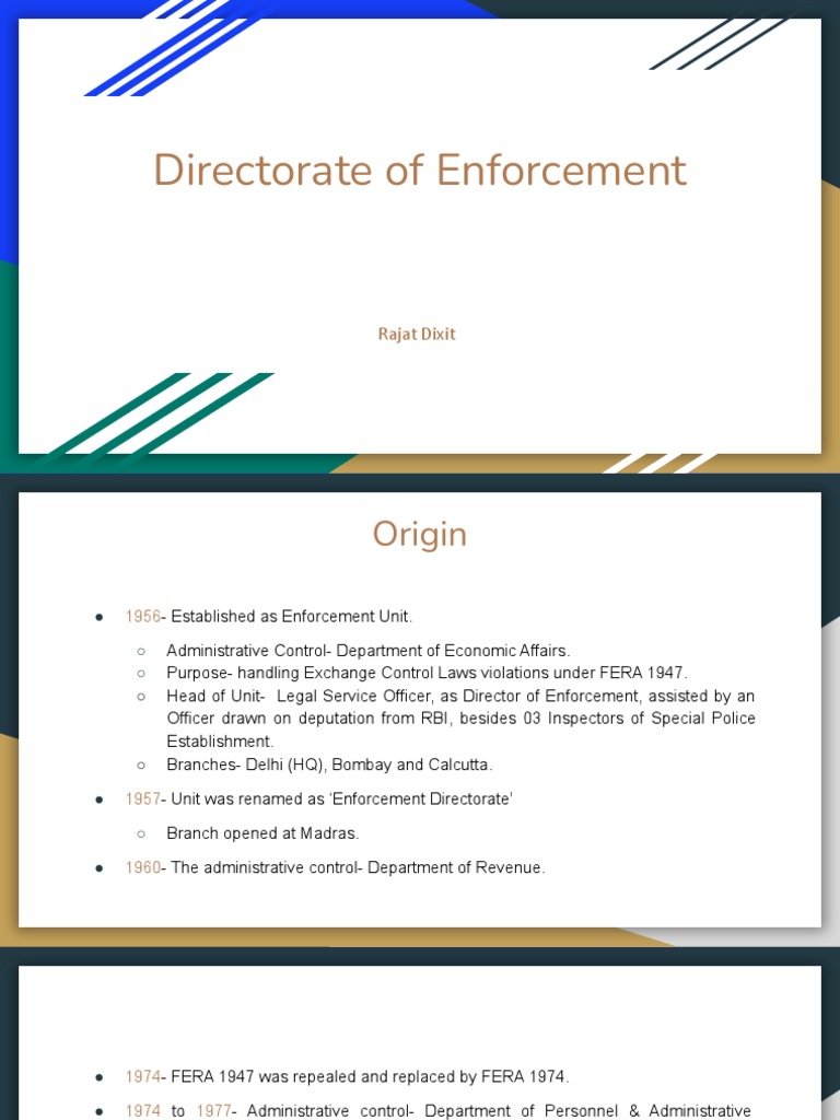 Enforcement Directorate Overview | PDF | Common Law | Public Law