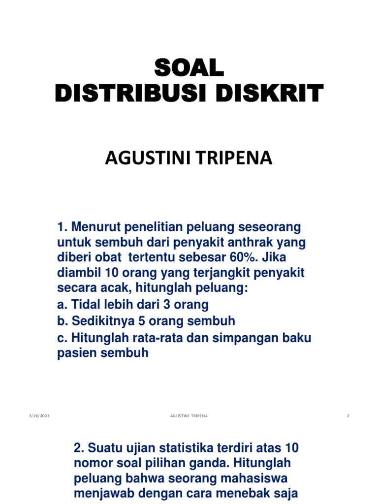 Soal Distribusi Diskrit | PDF