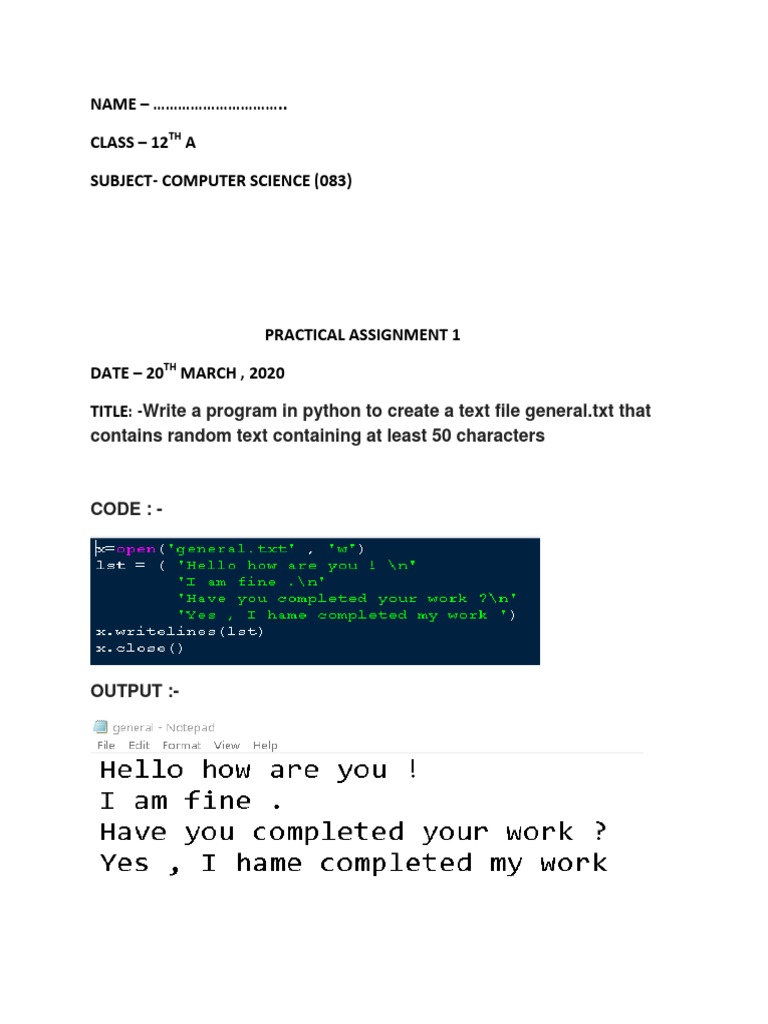 Cs Practicals 1 5 Pdf