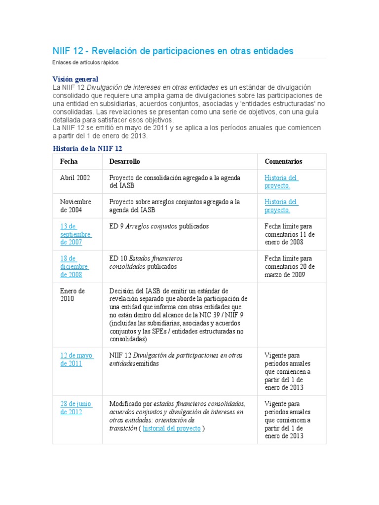 Niif 12 | PDF | normas internacionales de INFORMACION FINANCIERA | Business