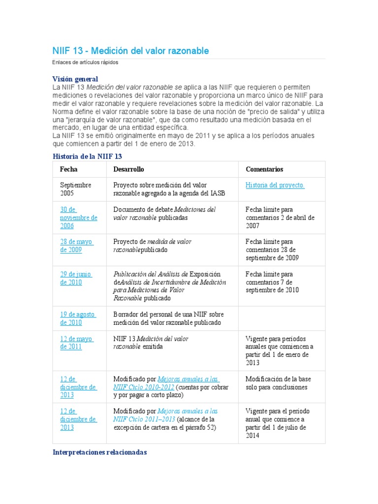 Niif 13 | PDF | normas internacionales de INFORMACION FINANCIERA ...
