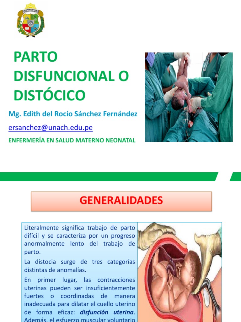 Parto Disfuncional O Distócico: Mg. Edith Del Rocío Sánchez Fernández ...