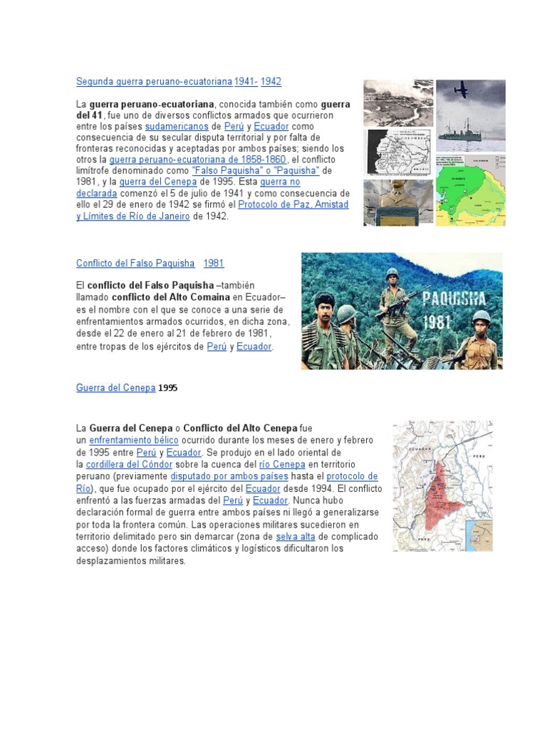 Guerra peruano-ecuatoriana 1941-1942 | PDF | Historia
