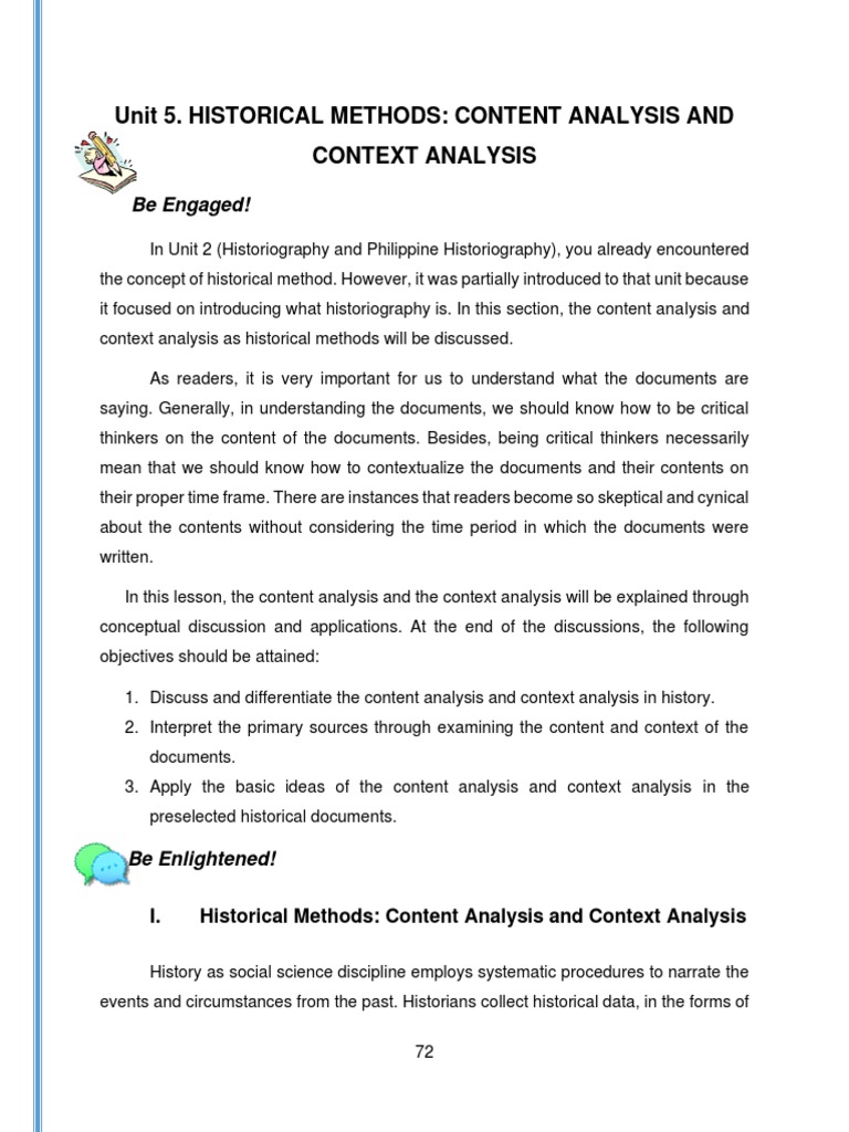 Content and Context Analysis in History | PDF | Corazon Aquino | Historiography
