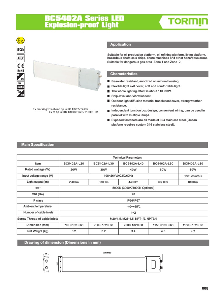 BC5402A Explosion Proof Fixed Light Spec Details Compressed 2020 2 ...