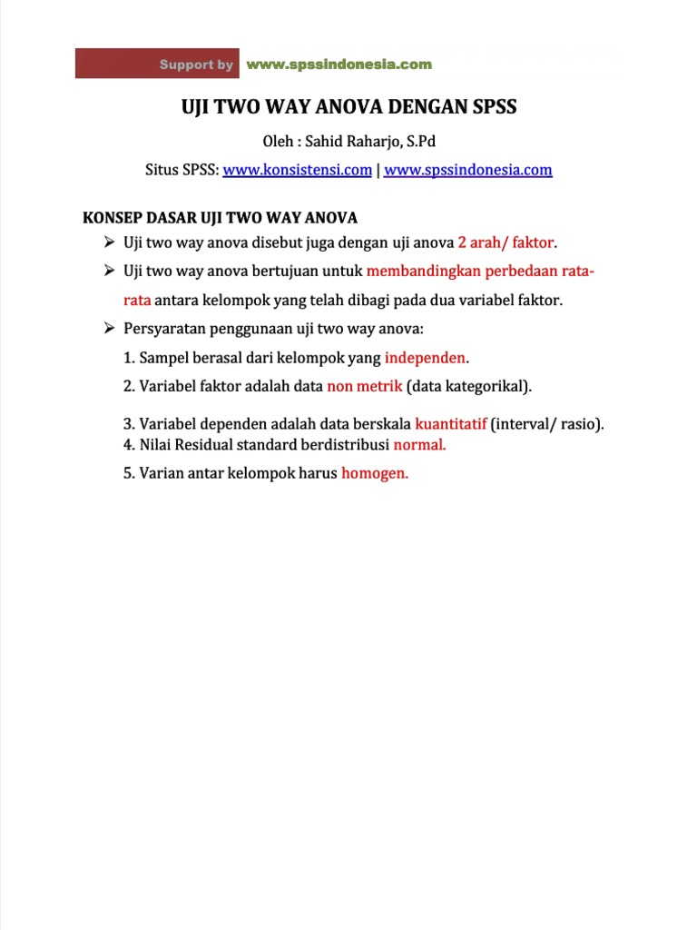 PDF Two Way Anova | PDF