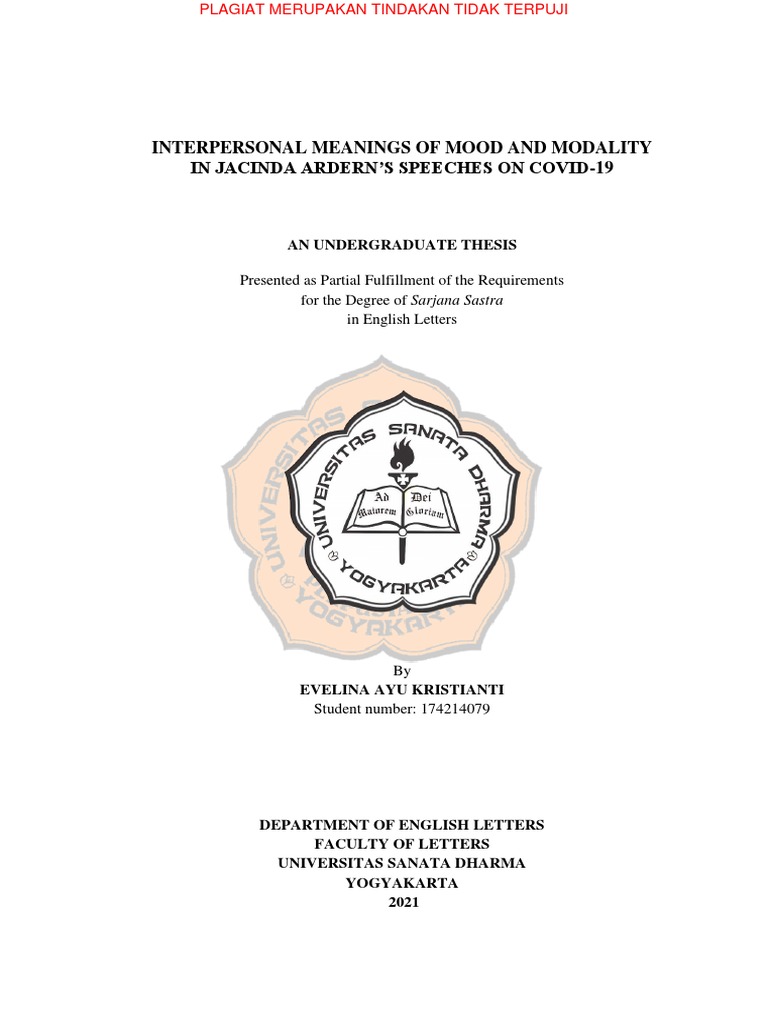 Interpersonal Meanings of Mood and Modality in Jacinda Ardern'S Speeches On Covid-19 | PDF ...