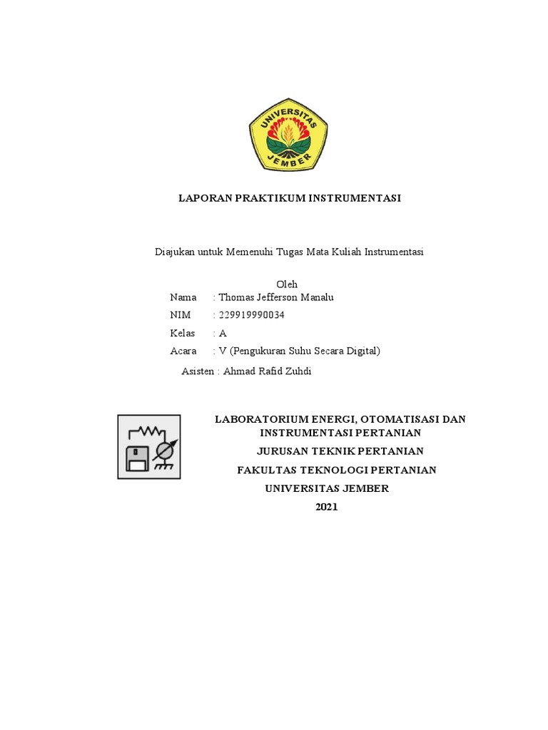 Thomas Jefferson Manalu - 229919990034 - Laprak Instrumentasi Acara 5 | PDF