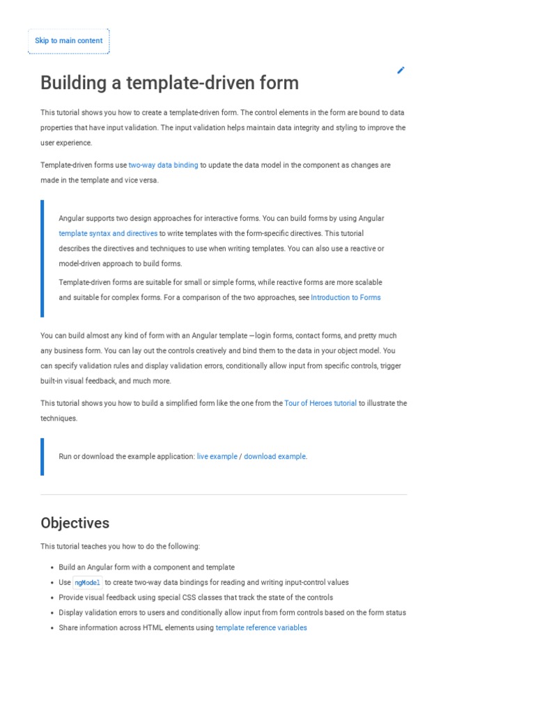 Angular Template-Driven Forms Guide | PDF | Html Element | Software Development